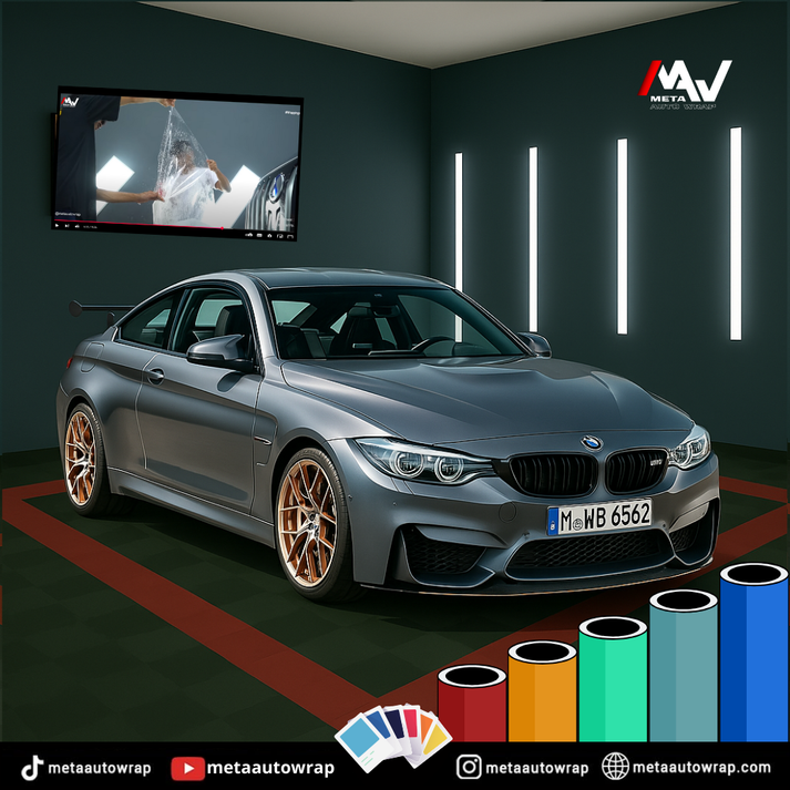 Wrapping Stiker Two Tone Mobil BMW M4 - Maxdecal – Meta Autowrap